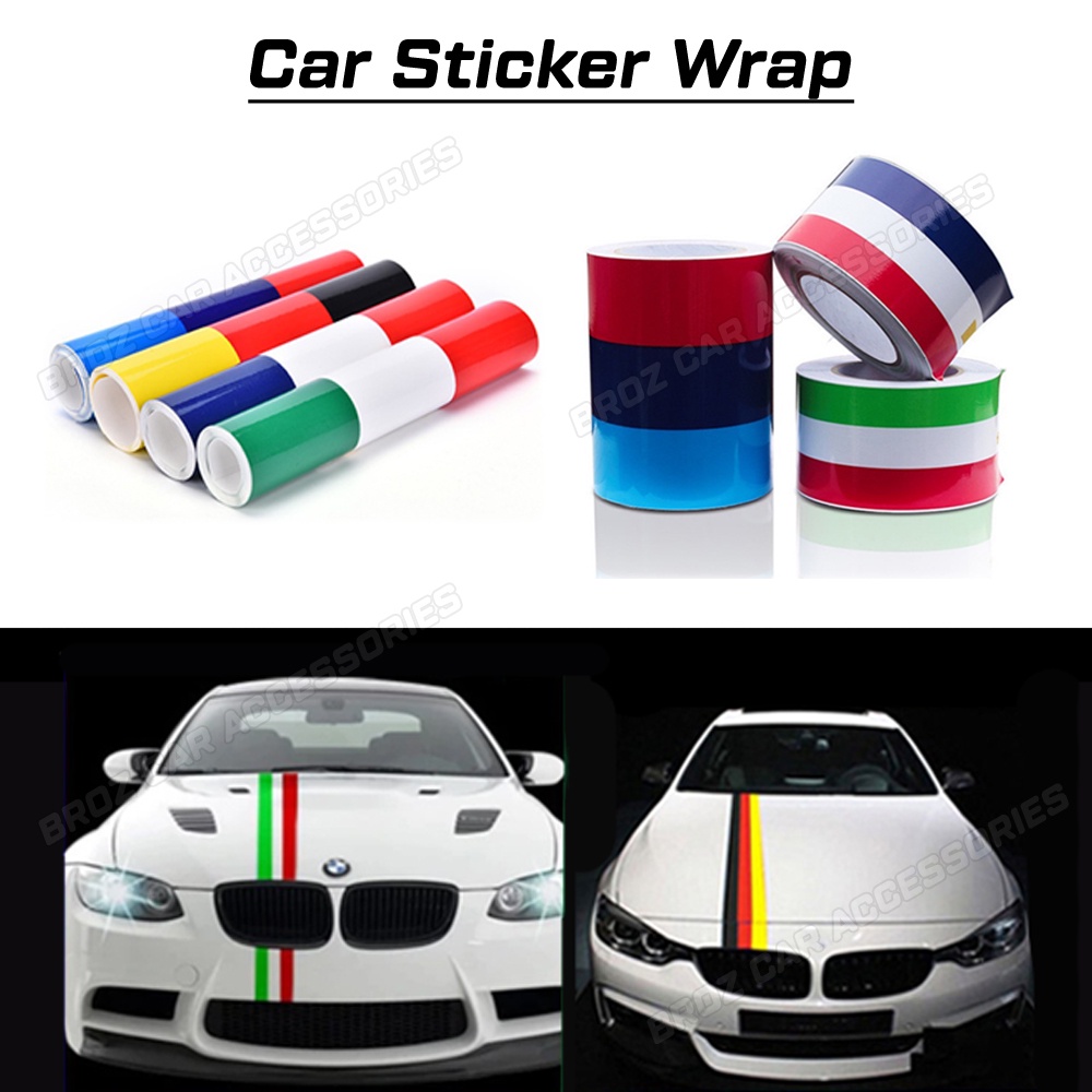 Flag Stripe Car Kereta Hood Vinyl Sticker Decal Stripe Vinyl Car ...