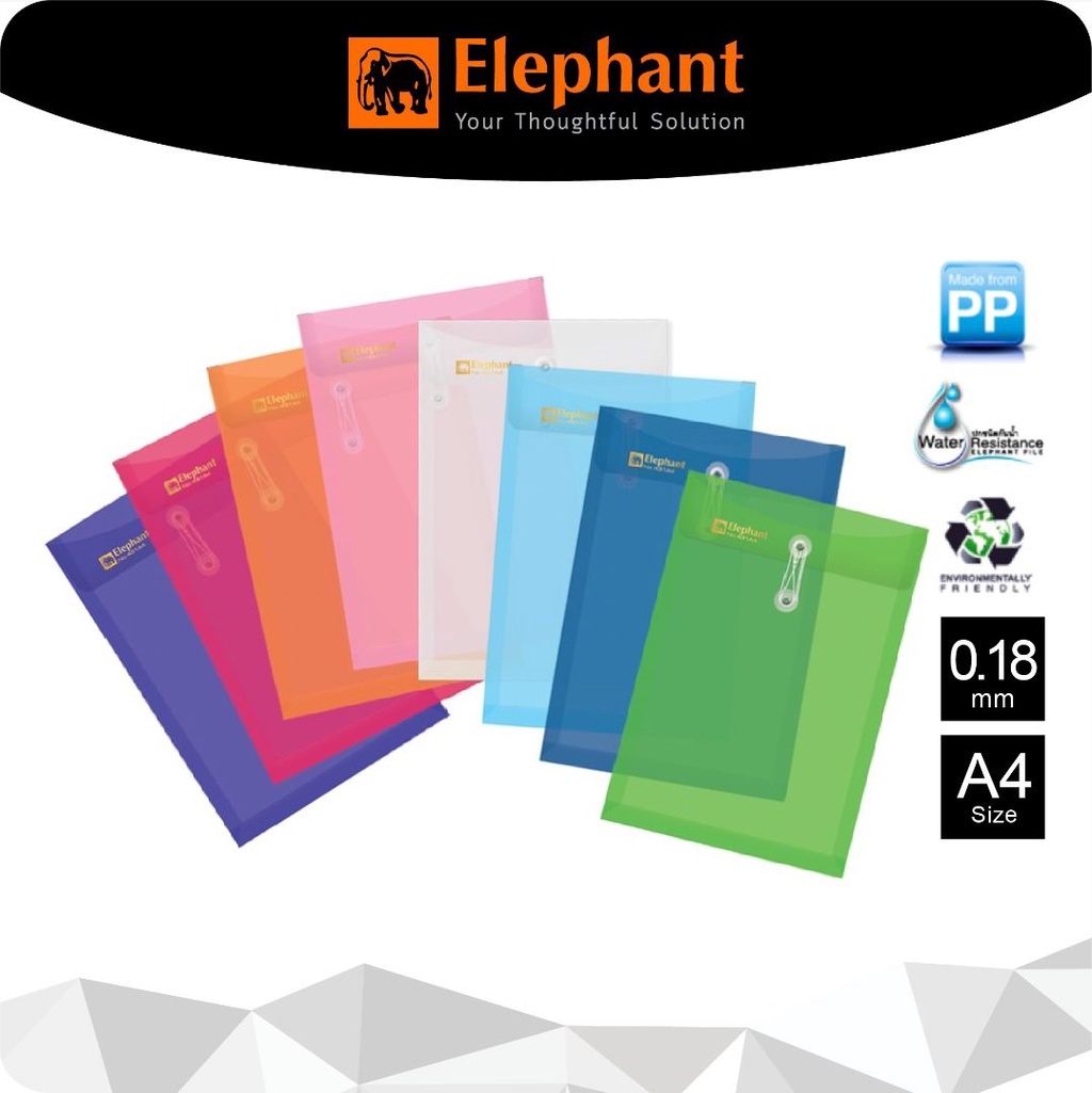 Elephant Rope Document File 431A4 PP Eyelet Clear Folder String Folder ...