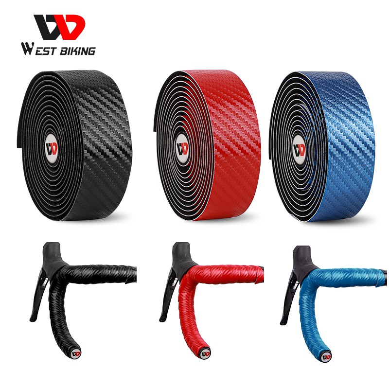 WEST BIKING Bike Handlebar Tape Anti-slip Soft PU EVA Cycling Wrap 2 ...