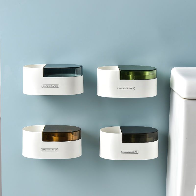 Ashtray With Cover No Drilling Required Wall Mounted Bathroom Storage ...