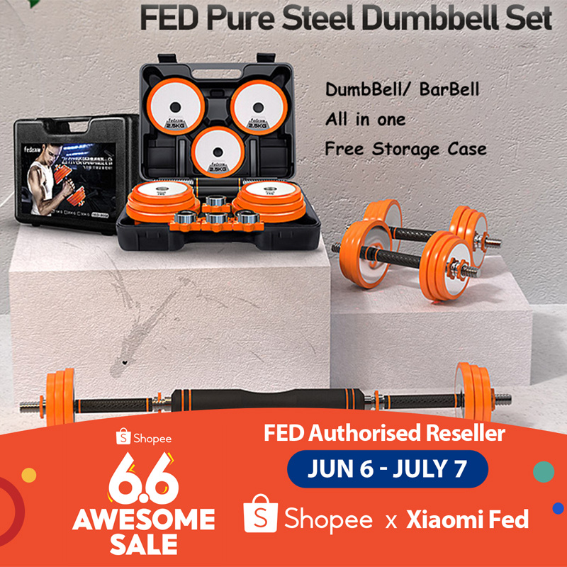 XIAOMI FED Pure Steel Dumbbells Barbell Set Home Gym Weights Dumbbell ...