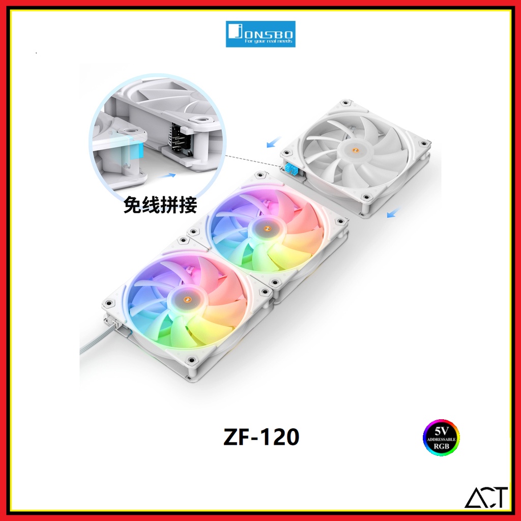 Jonsbo ZF-120 3 Pin ARGB PWM 12cm / Building Block Fan / Magic Fan / PC ...
