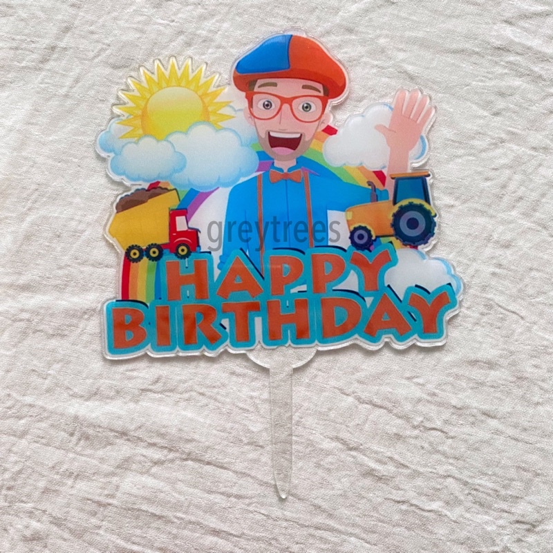 [SG Seller] Blippi Acrylic Cake Topper Birthday Party Decoration ...