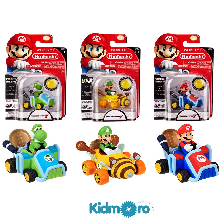 Super Mario 3.5-inch Coin Racer Mario-Kart7 Mario, Luigi, & Yoshi ...
