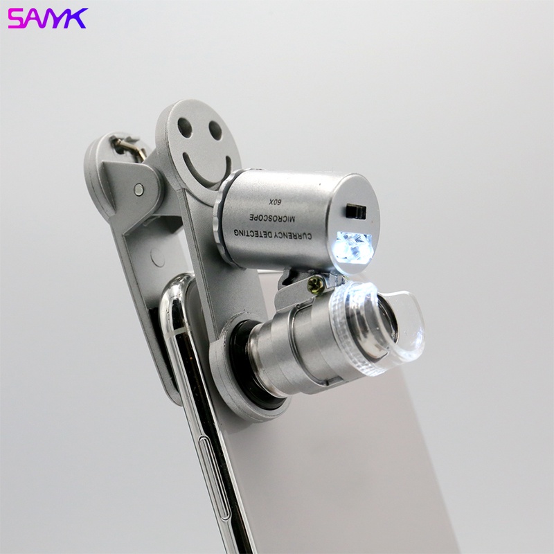 Sanyk 60X Microscope Mobile Phone Universal HD Microscope Led Light ...
