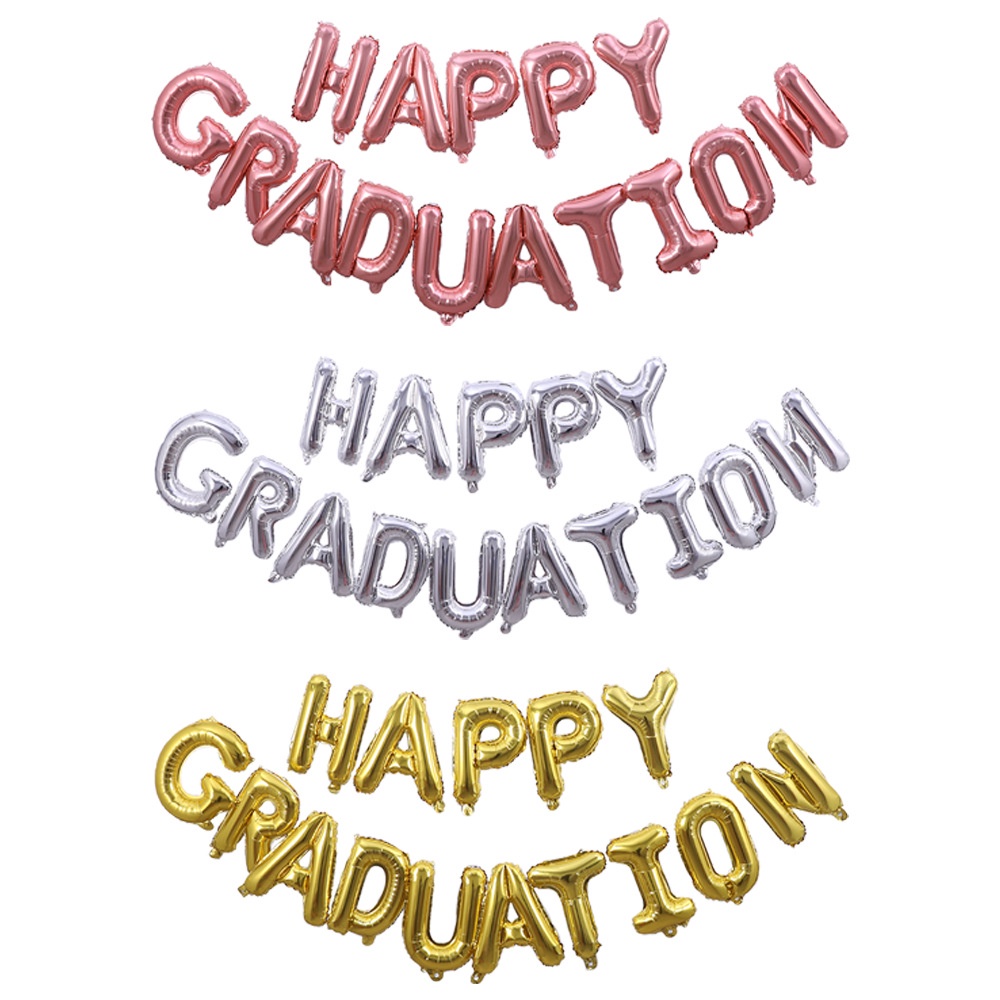 1 set of 16 inch graduation letter combination balloon English happy ...
