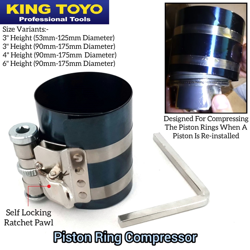 King Toyo Auto Repair Tools Piston Ring Compressor For Automotive Car ...