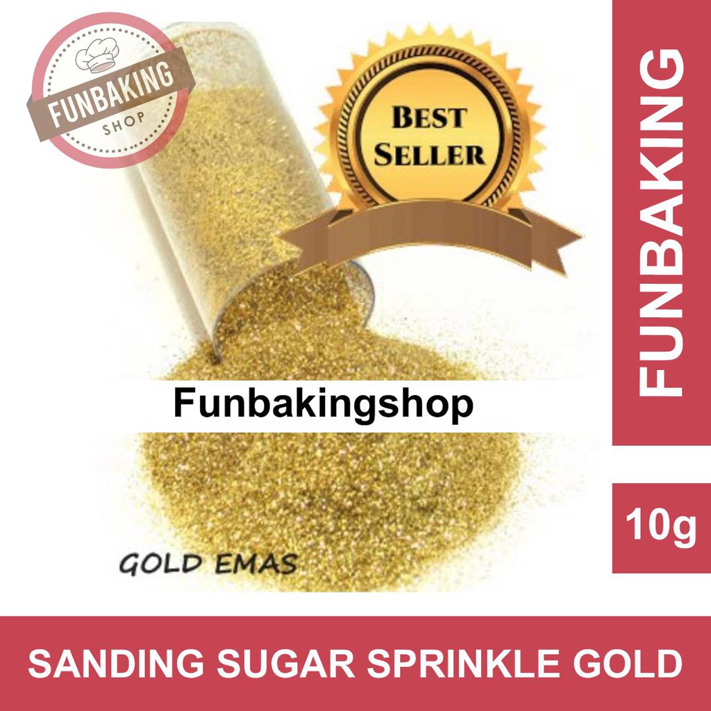 Funbaking - 10GR SANDING SUGAR GOLD SPRINKLES EDIBLE SPRINKLE GOLD ...