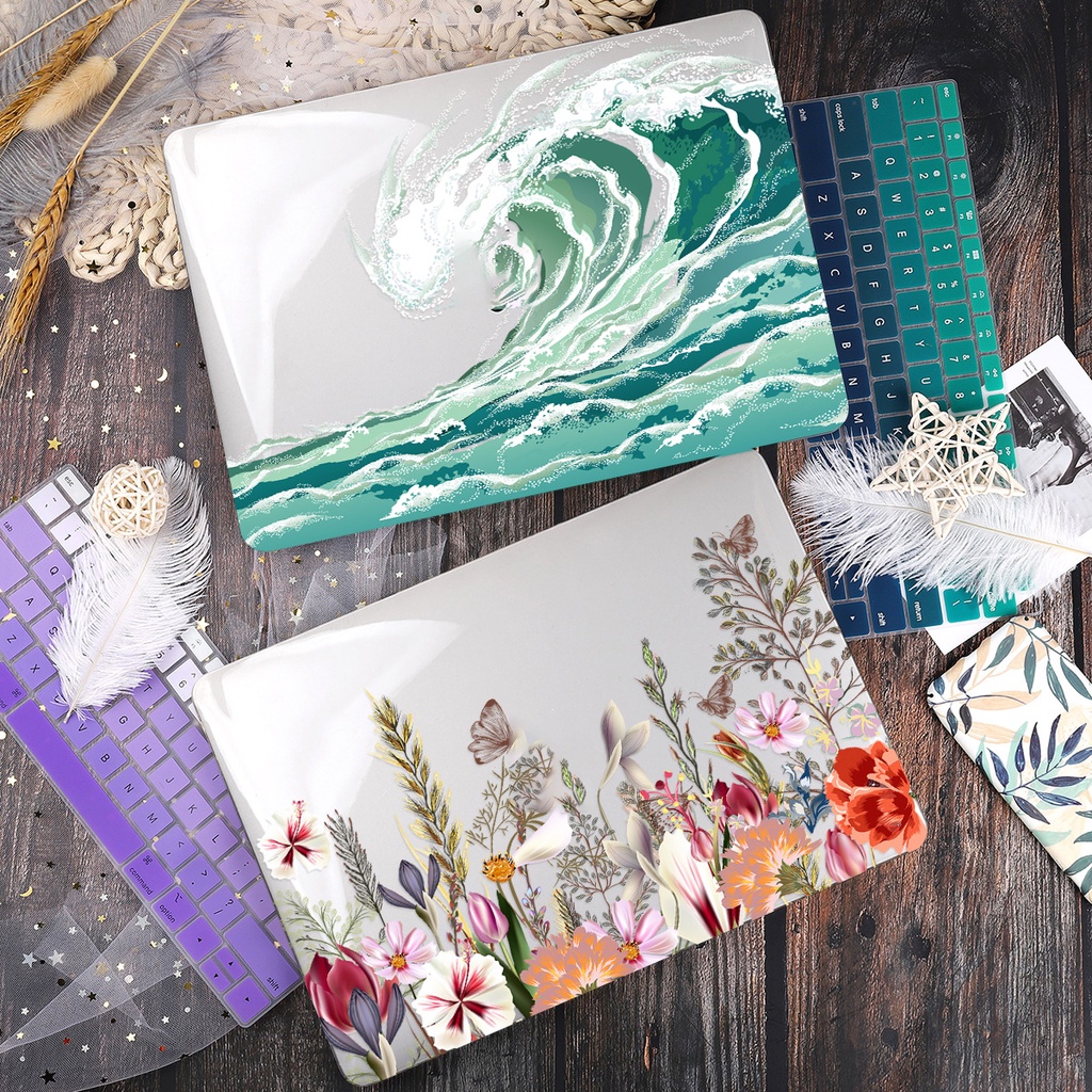 Flower Print Case For Macbook M2 M3 Air A3113 A3114 A2681 A2918 A2941 ...