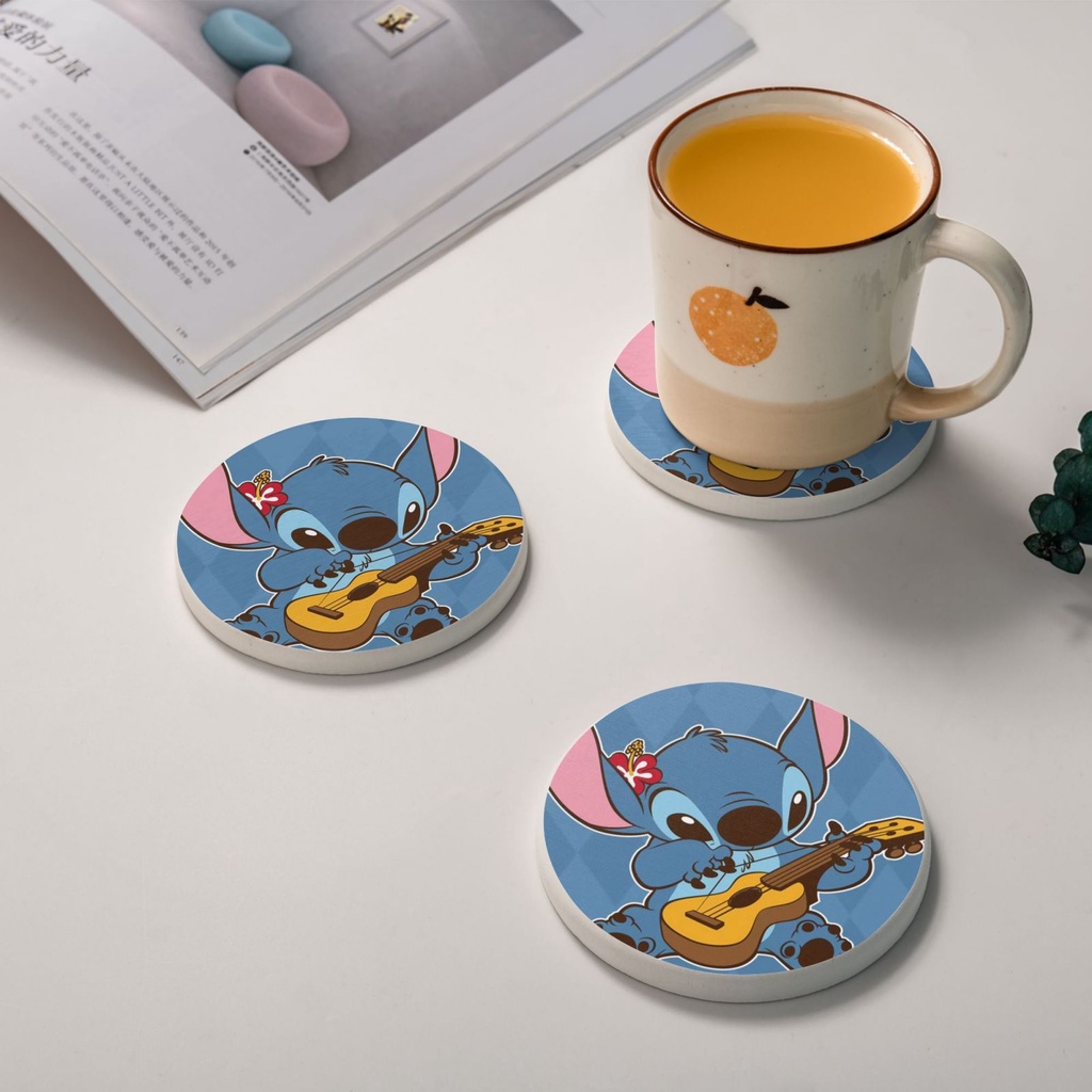 Disney Lilo & Stitch 2PCS Round Diatomite Cup Coaster (10*0.9cm ...