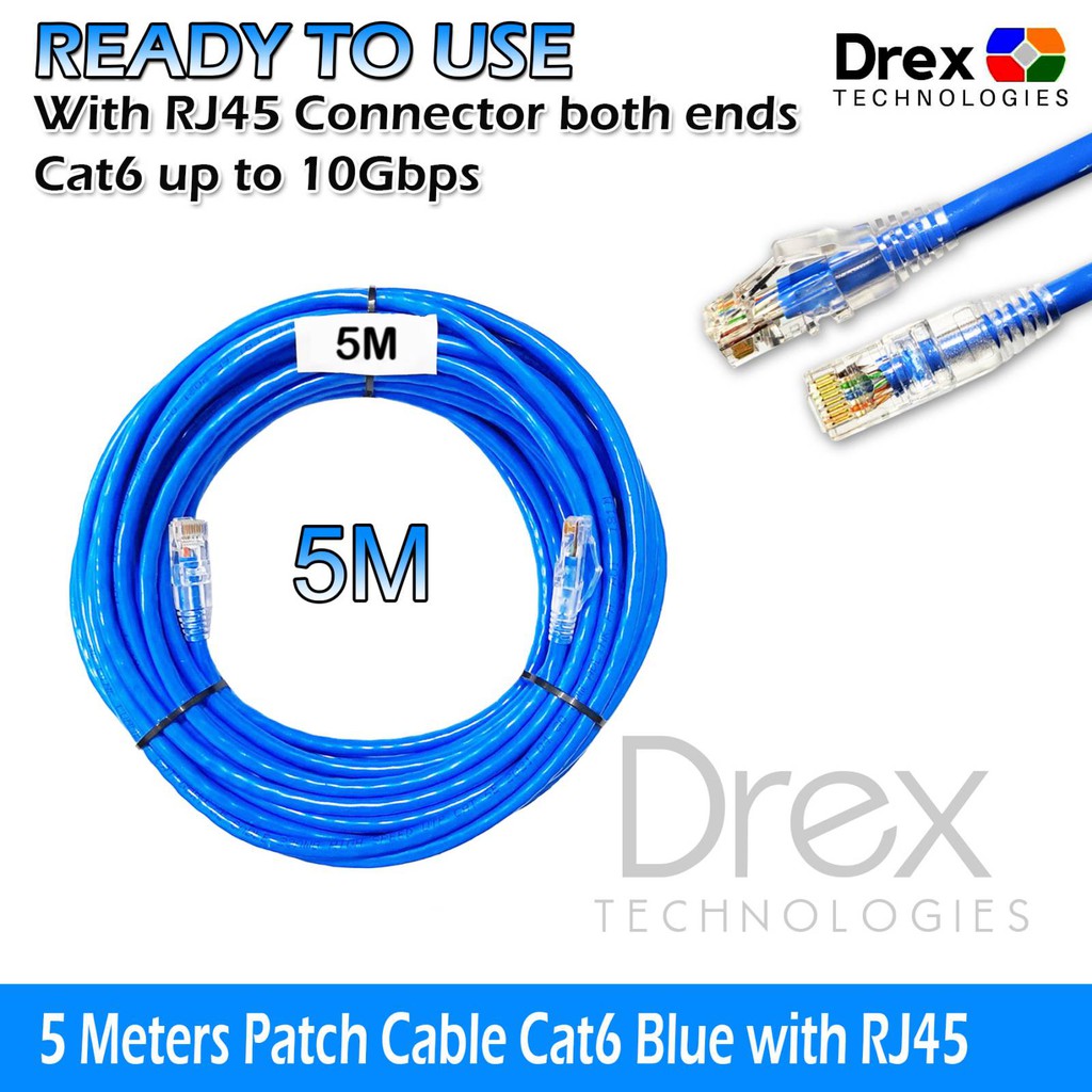 5M Gigabit Cat6 Cat6E Utp Lan Cable Patch Cord Cable With Rj45 High ...