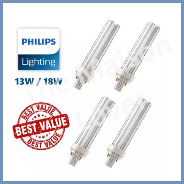 [Bundle 4 / Bundle 2] Philips Master PLC 2Pin 2P 2 Pin 13W 18W 827 830 840 865 PL-C | Shopee ...