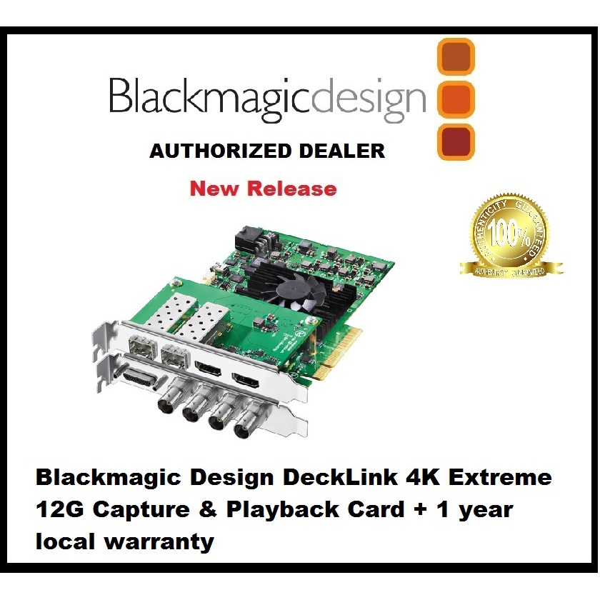 Blackmagic Design DeckLink 4K Extreme 12G Capture & Playback Card + 1 ...