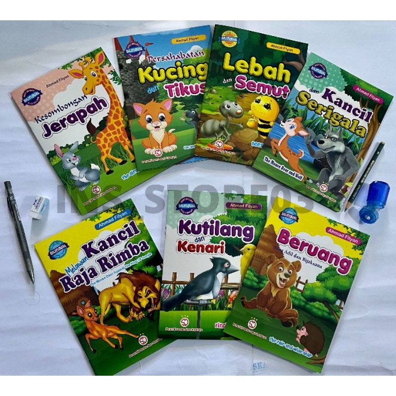 Kindergarten children's books learning stories in various series of ...