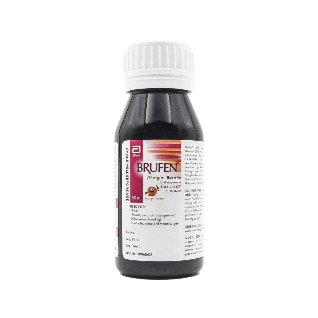 Brufen 100mg/5ml Syrup 60ml [EXP 8/25] | Shopee Singapore