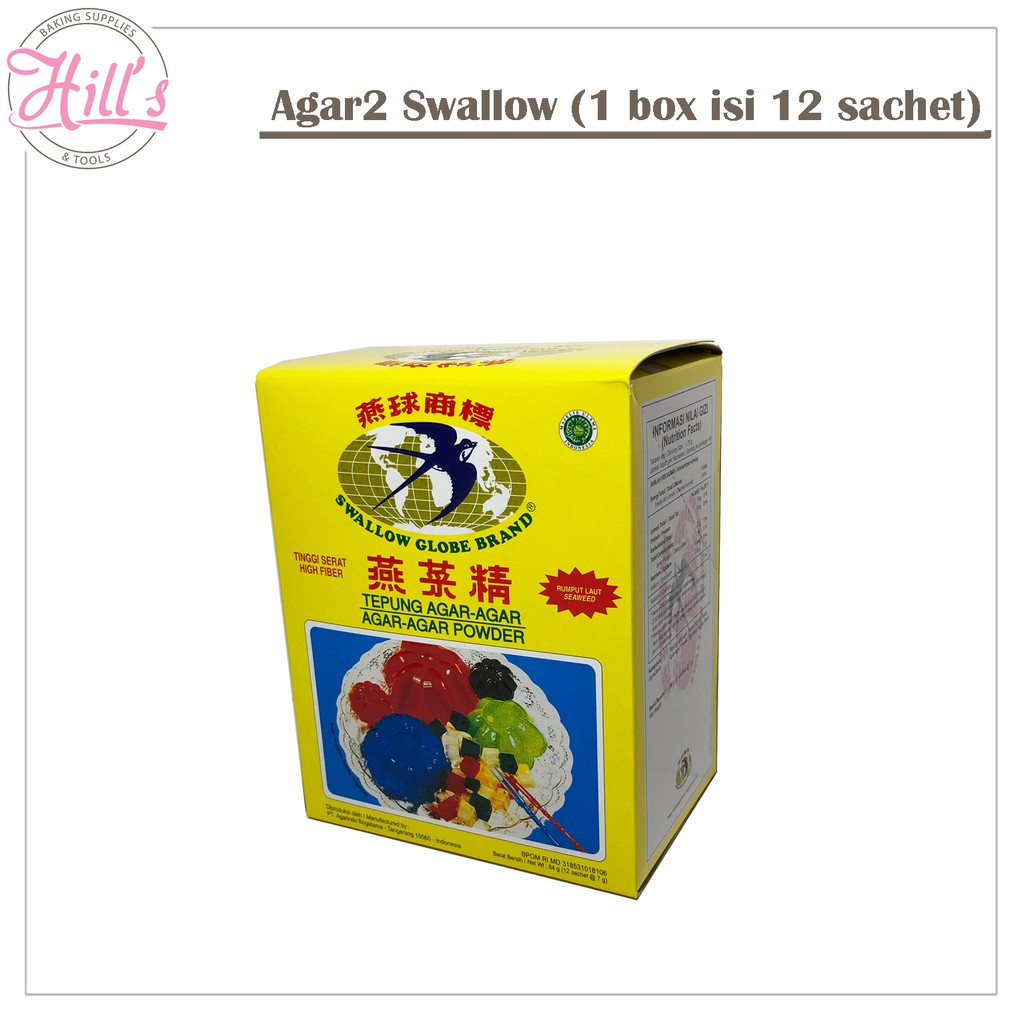 AGAR AGAR SWALLOW GLOBE 1 BOX (12 sachets @ 7 gr) / AGAR2 / AGAR | Shopee Singapore
