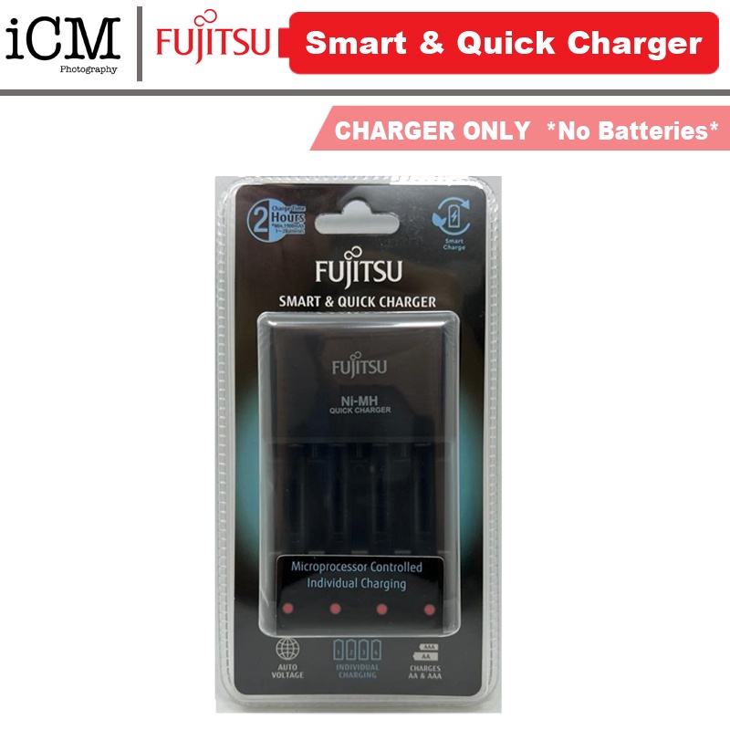 Fujitsu 2hr Rechargeable Battery Charger only for AA / AAA (Black) - No ...