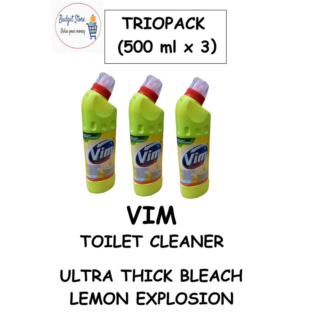 Vim Toilet Cleaner Ultra Thick Bleach Lemon Explosion - 500 mL x 3 bottles | Shopee Singapore