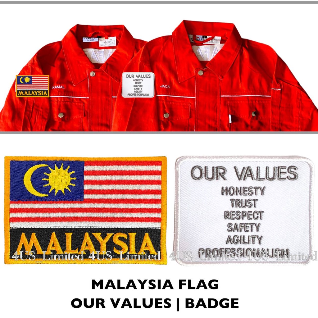 EMBROIDERY LOGO BADGES FLAG/OUR VALUES PATCH | Shopee Singapore