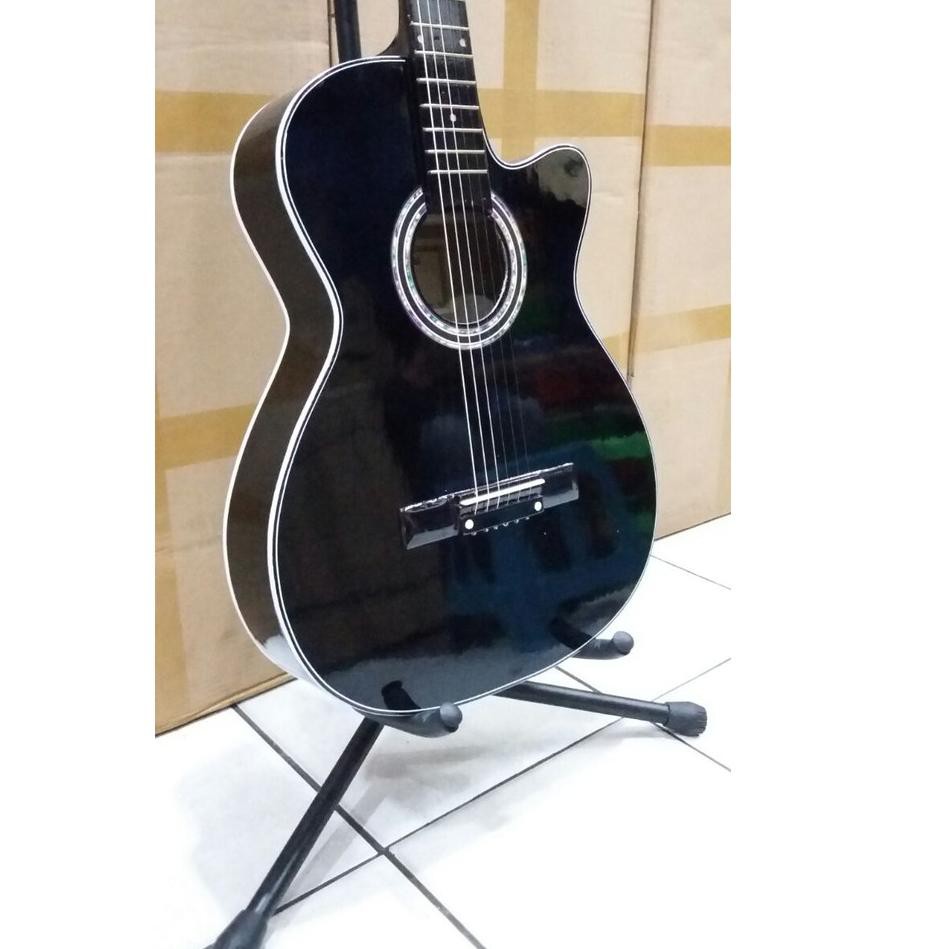 HITAM Black Yamaha Slim Acoustic Guitar For Beginners | Shopee Singapore