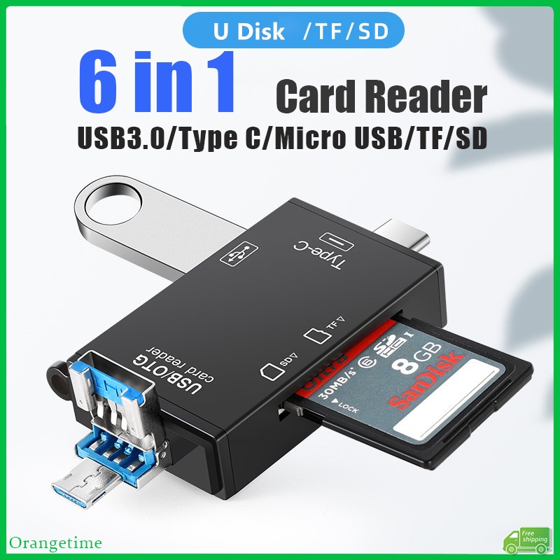 【Fast Delivery】USB 3.0 6 in 1 Card Reader Micro USB/U Disk/Type C/TF/SD ...