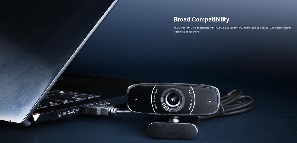 ASUS Webcam C3 USB camera w 1080p 30 fps recording, beamforming ...