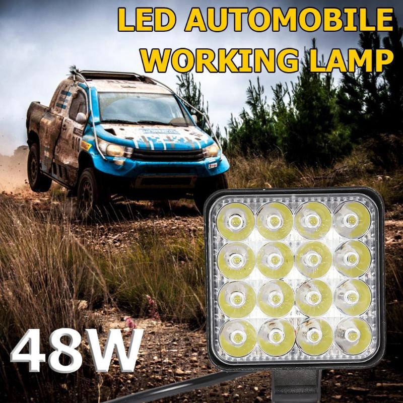 Square 48W LED Work Light 12V 24V Off Road Flood Spot Lamp For Car ...