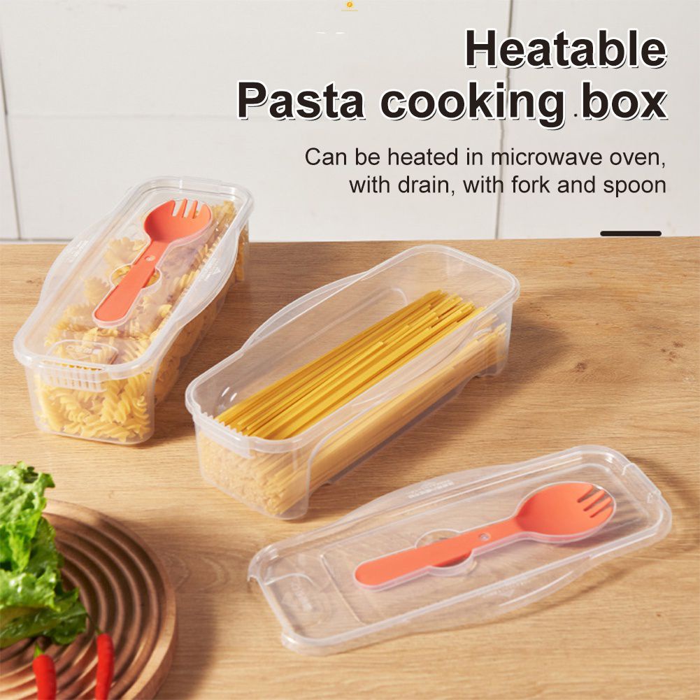 Microwave Noodle Box Pasta Cooking Box With Spoon Noodles Storage ...