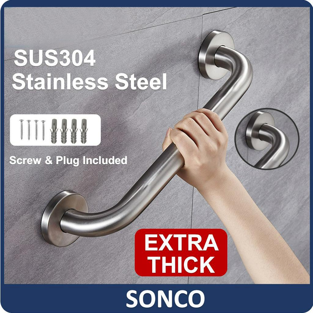 SONCO BATHROOM SUS304 STAINLESS STEEL SAFETY TOILET GRIP HANDBAR HANDLE ...