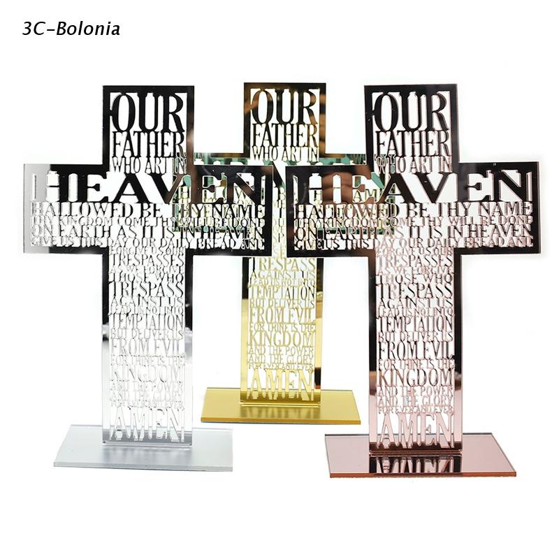 【PC】 21cm Hollow Out Acrylic Scriptures Cross with Stand Jesus Christ ...
