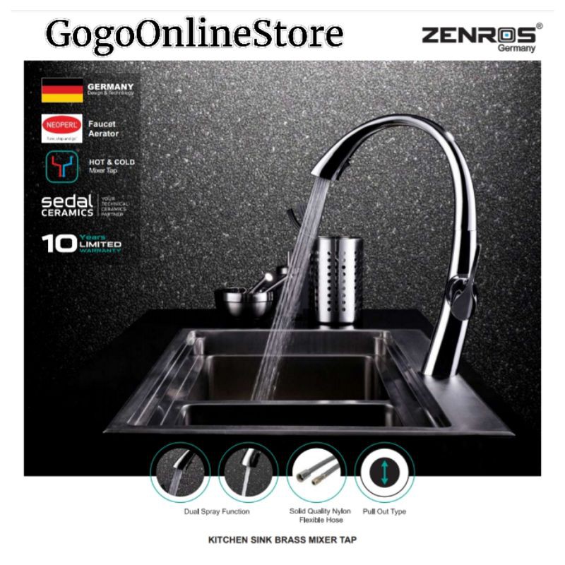 ZENROS Kitchen Sink Tap / KITCHEN SINK BRASS MIXER TAP / Pili air ...