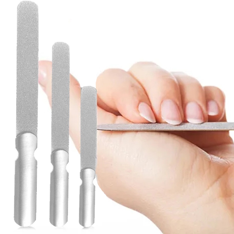 Stainless Steel Nail Files / Double Sided Metal Nail Files Anti-slip ...