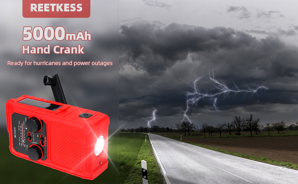 Retekess TR201 Emergency Radio Wind Up Radio Built-in 5000mAh ...
