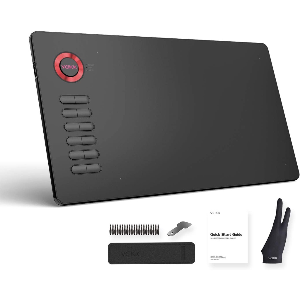 VEIKK A15 Graphics Drawing Tablets 10x6 Inch Drawing Digital Pen ...