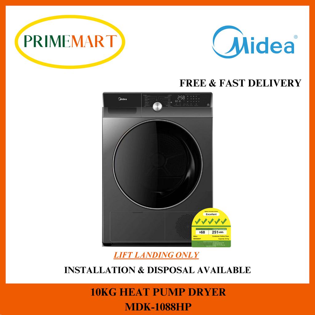 MIDEA MDK1088HP 10KG GREY HEAT PUMP DRYER - 2 YEARS MIDEA WARRANTY ...