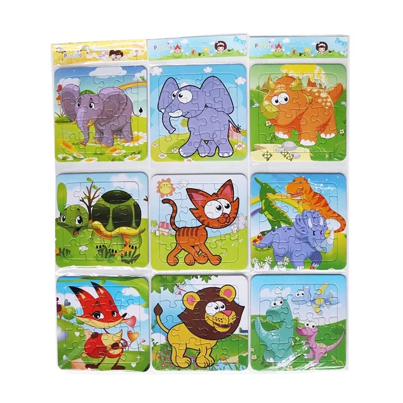 [SG Local Stock] 16Pcs Puzzles Toys Cartoon Animal Puzzle Children Kids ...