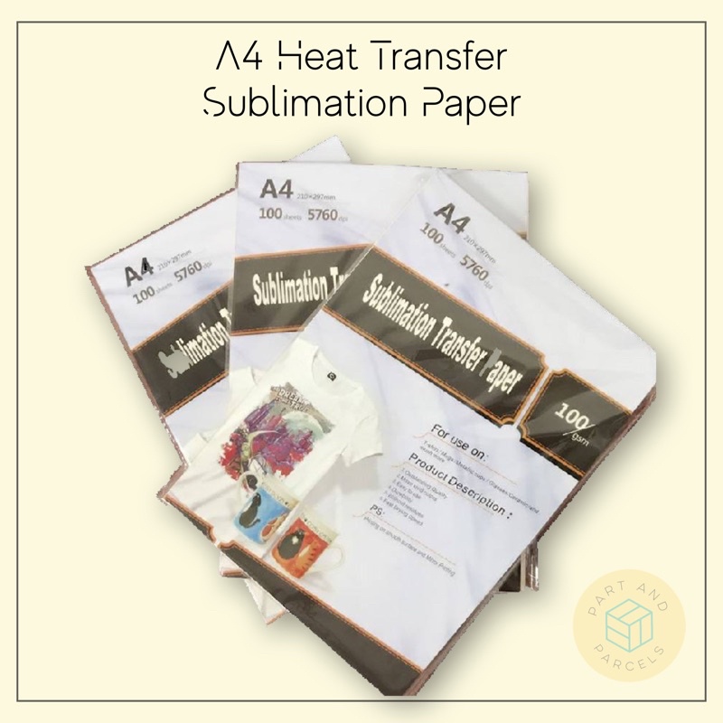 A4/A3 Heat Transfer Sublimation Paper 100gsm•5760dpi (100sheets ...