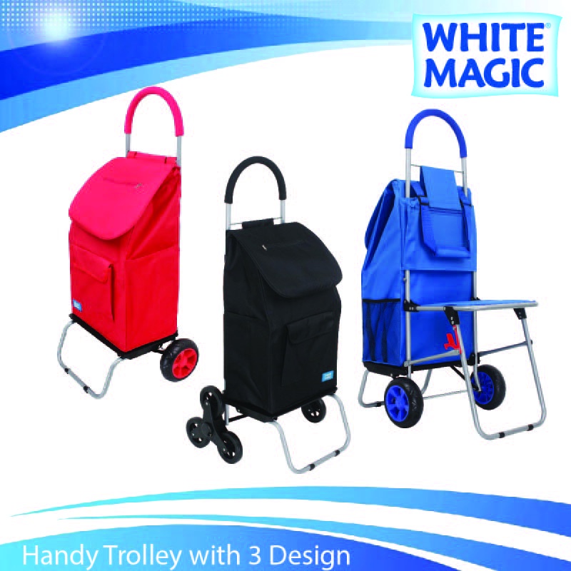 White Magic Handy Trolley With 3 option and 4 color support up to 45L ...