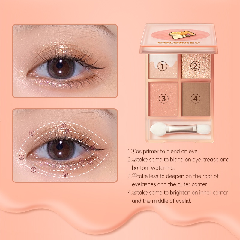 Colorkey 4 Colors Eyeshadow Palette Sweet Summer Matte Shimmer Highly ...