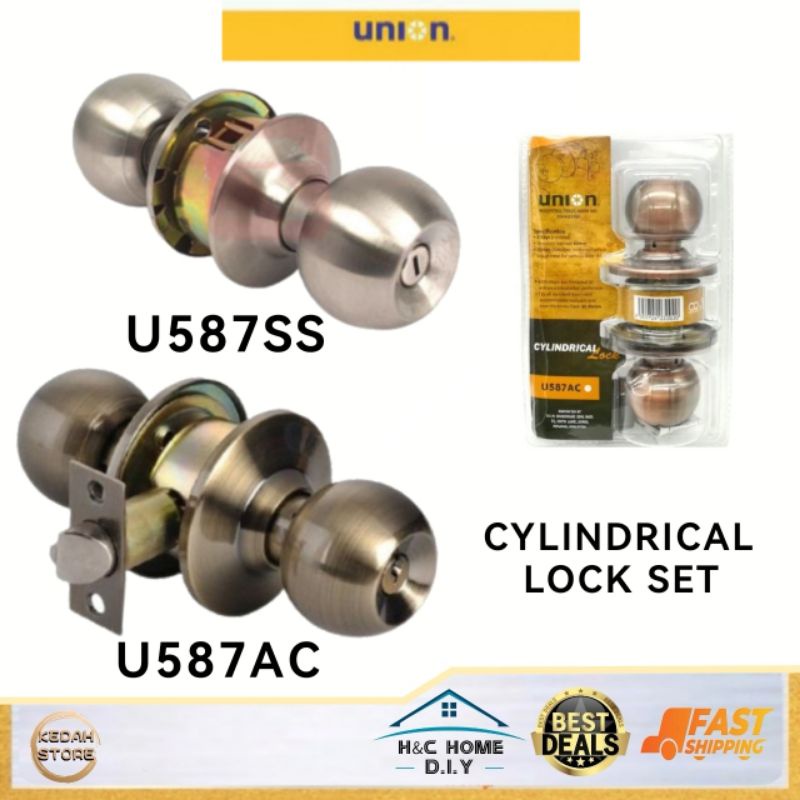 UNION Cyclindrical Door Lock Set U587AC /U587SS / CYLINDRICAL LOCK ...