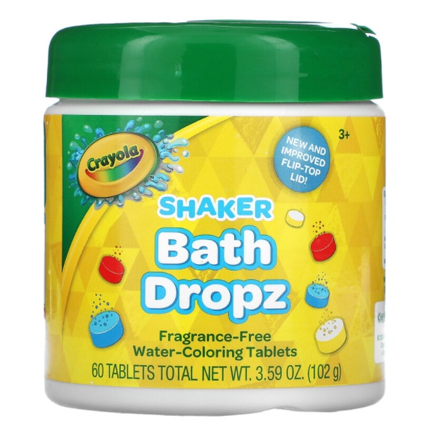 Crayola, Shaker Bath Dropz, 3+, Fragrance-Free, 60 Tablets, 3.59 oz ...