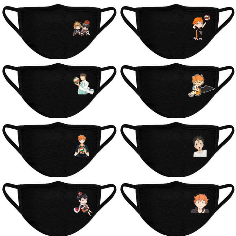 FACE MASK ANIME HAIKYUU HINATA SHOYO / KAGEYAMA / YU NISHINOYA /3 LAYER ...
