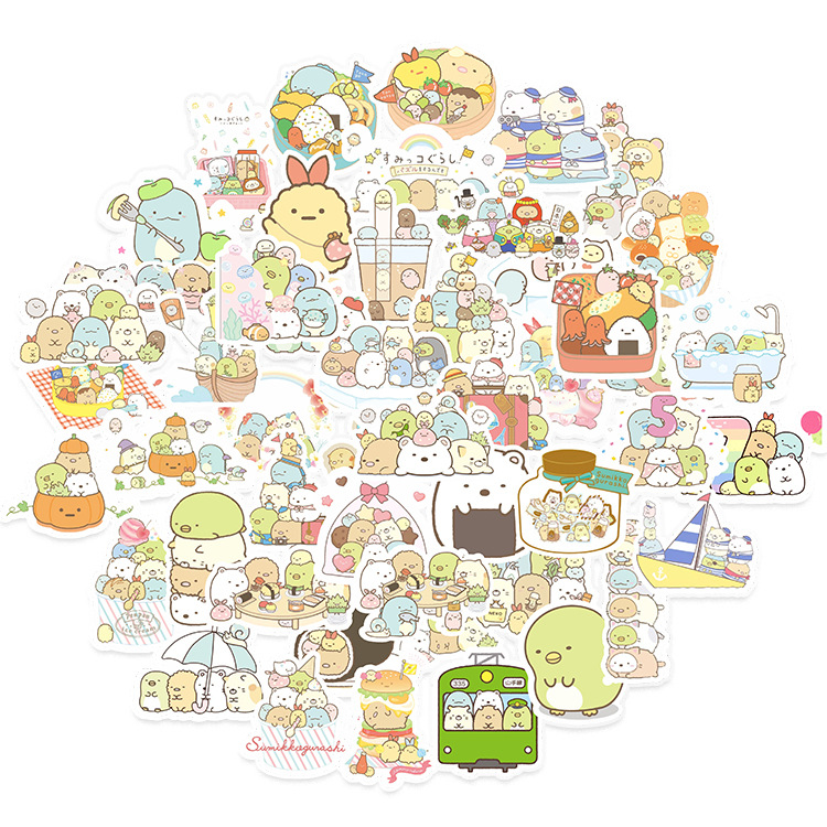 50 Pcs Sumikkogurashi Cute Cartoon Waterproof Stickers（4 6cm） Shopee