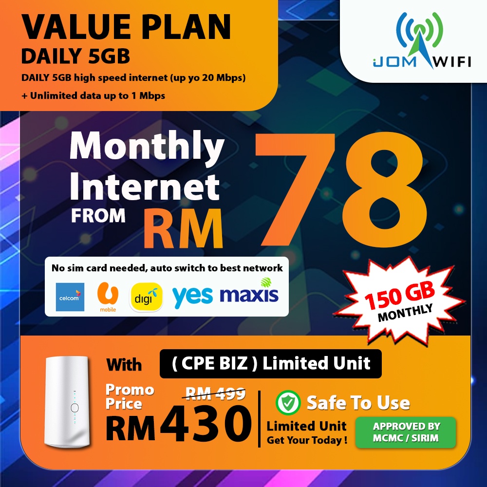 Modem Tanpa Kad Sim (RM79/BULAN) Broadband UNLIMITED DATA WiFi Modem No ...