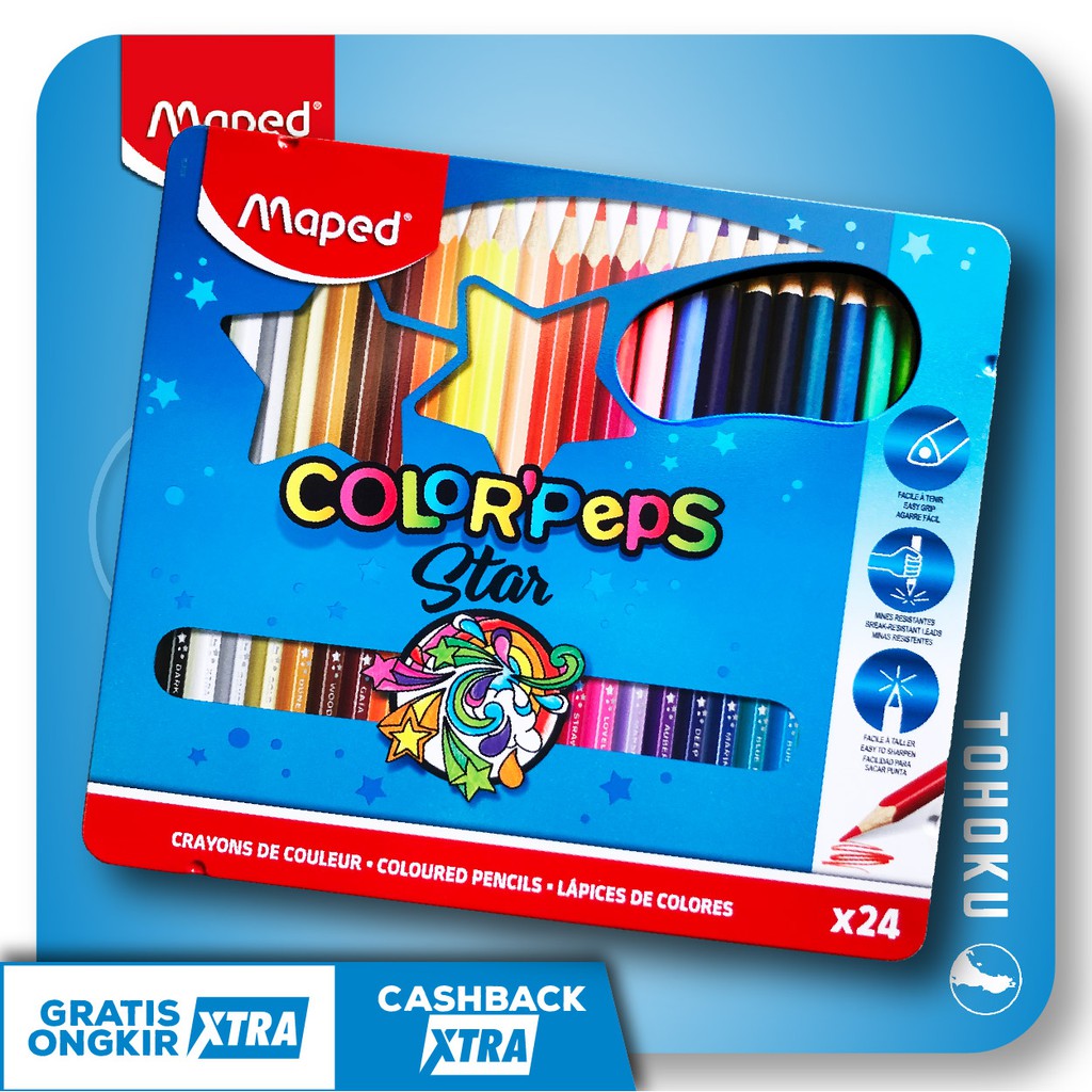 Maped Tin Color Pencil/Tin Case/Metal Box | Shopee Singapore