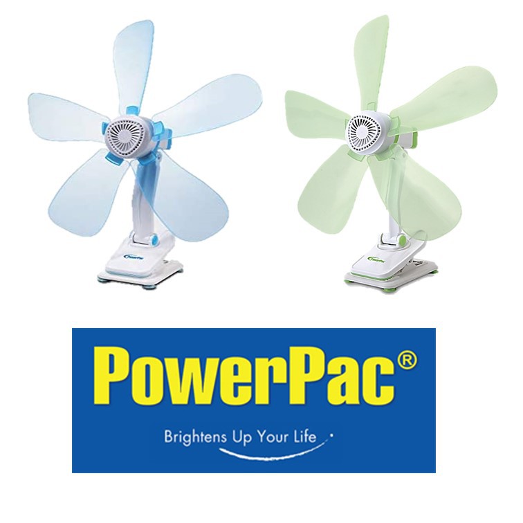 PowerPac Electric Mini Clip Fan with Silent motor Blue / Green (PPC603 ...