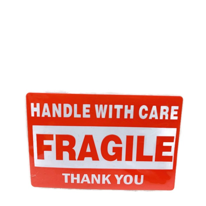 20/50pc 7.5x7.5cm Fragile Sticker Handle with Care Warning Reminder Red ...