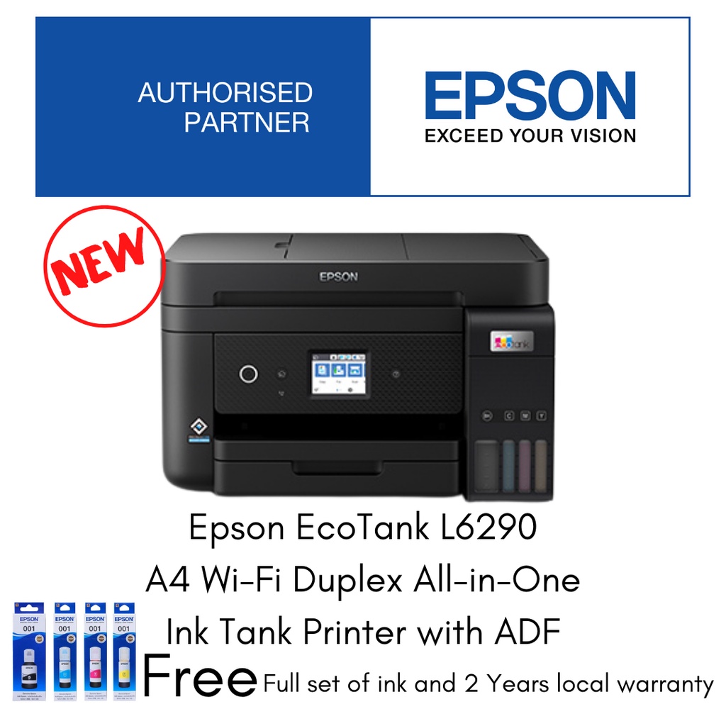 Epson L6290 Wi-Fi Duplex All-in-One Ink Tank Printer with ADF ...