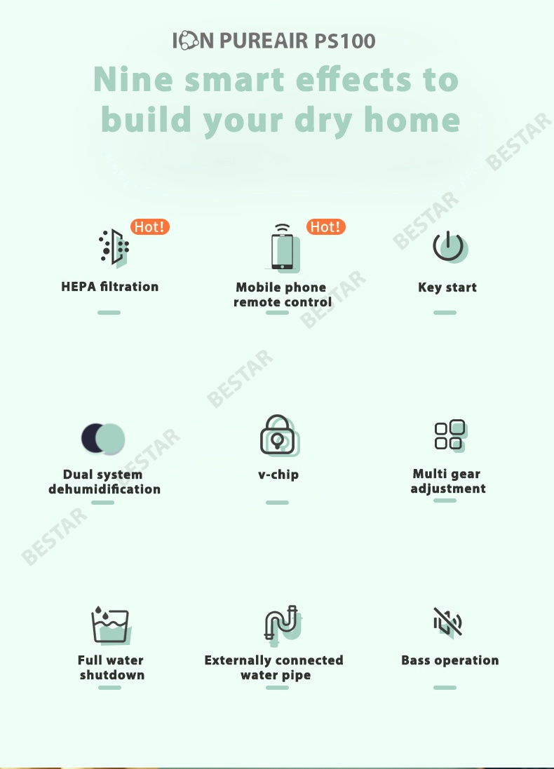 BESTAR ION PUREAIR PS100 2-in-1 Dehumidifier and Hepa Air Purifier | Shopee Singapore