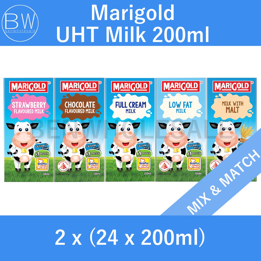 Marigold UHT Full Cream / Chocolate/ Strawberry/ Low Fat/ Malt Milk (1 ...